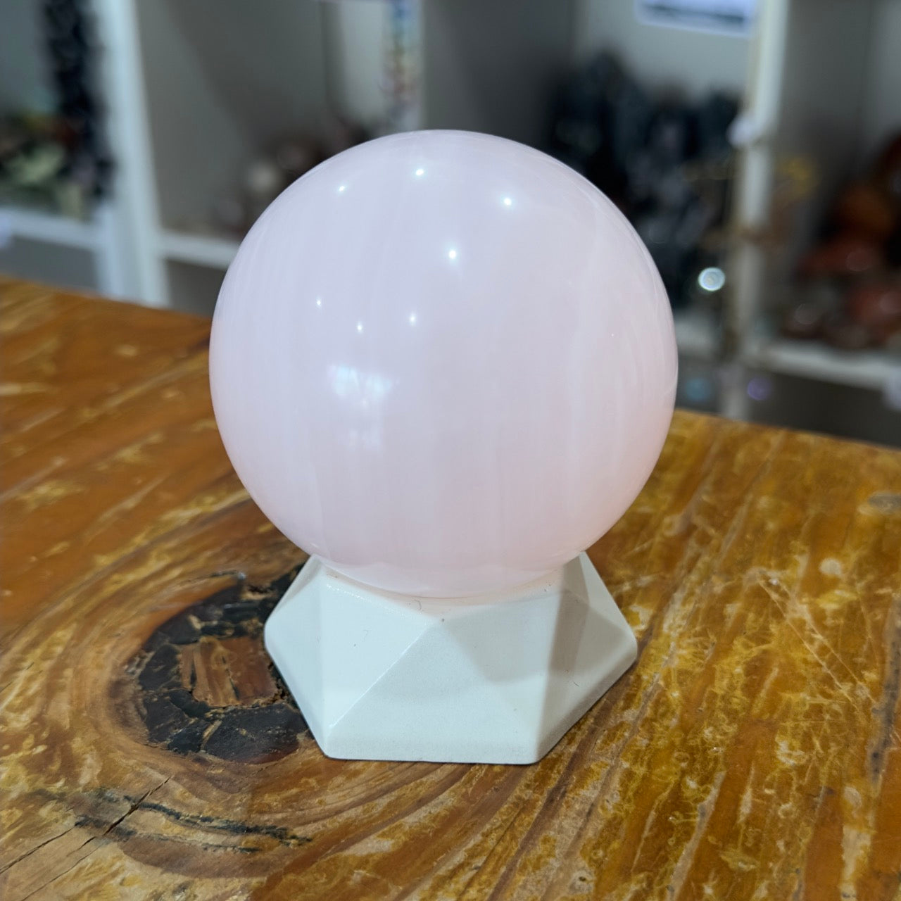 Pink Mangano Calcite Sphere – Crystals by Sisters