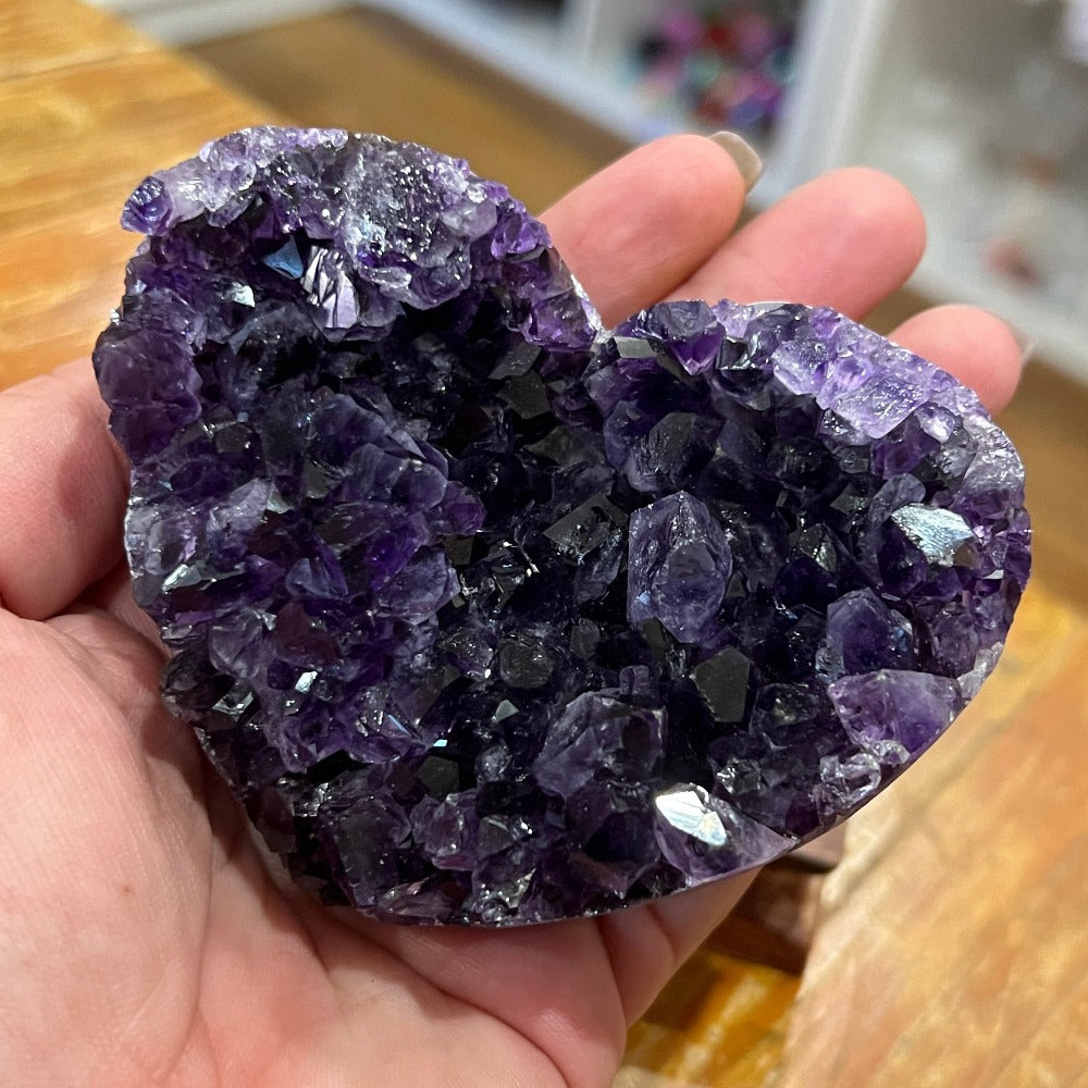 Amethyst Cluster Heart | 248g – Crystals by Sisters