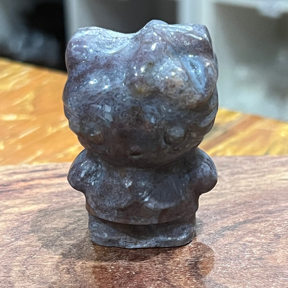 Purple Moss Agate Hello Kitty – Crystals by Sisters