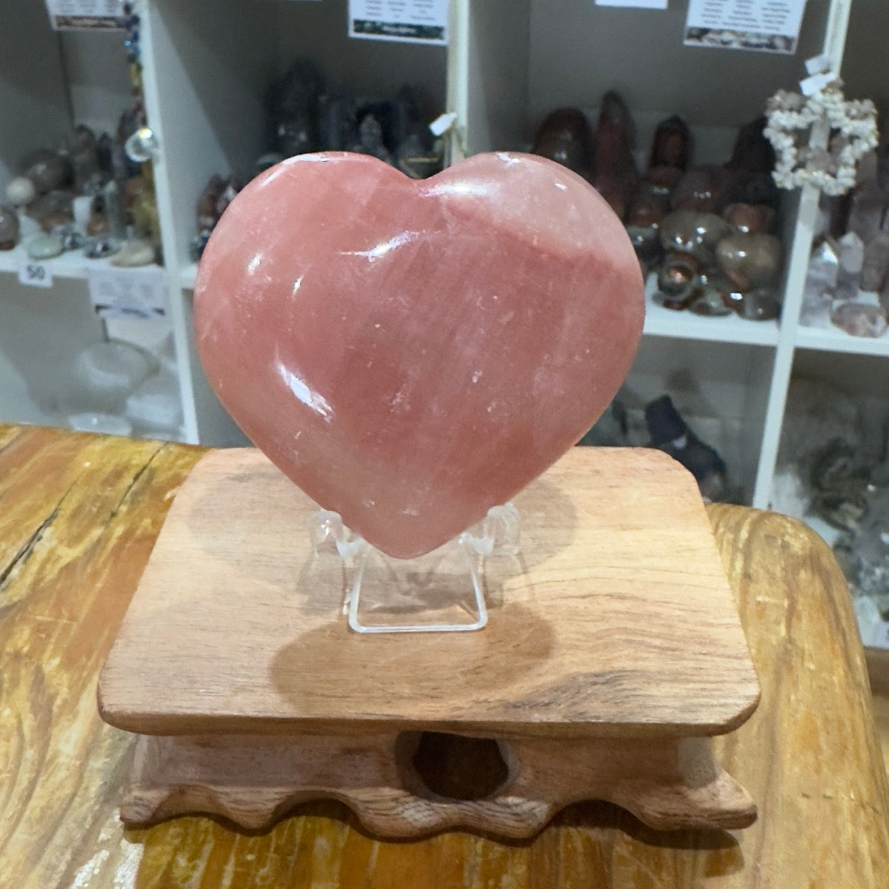 Rose Calcite Heart – Crystals by Sisters