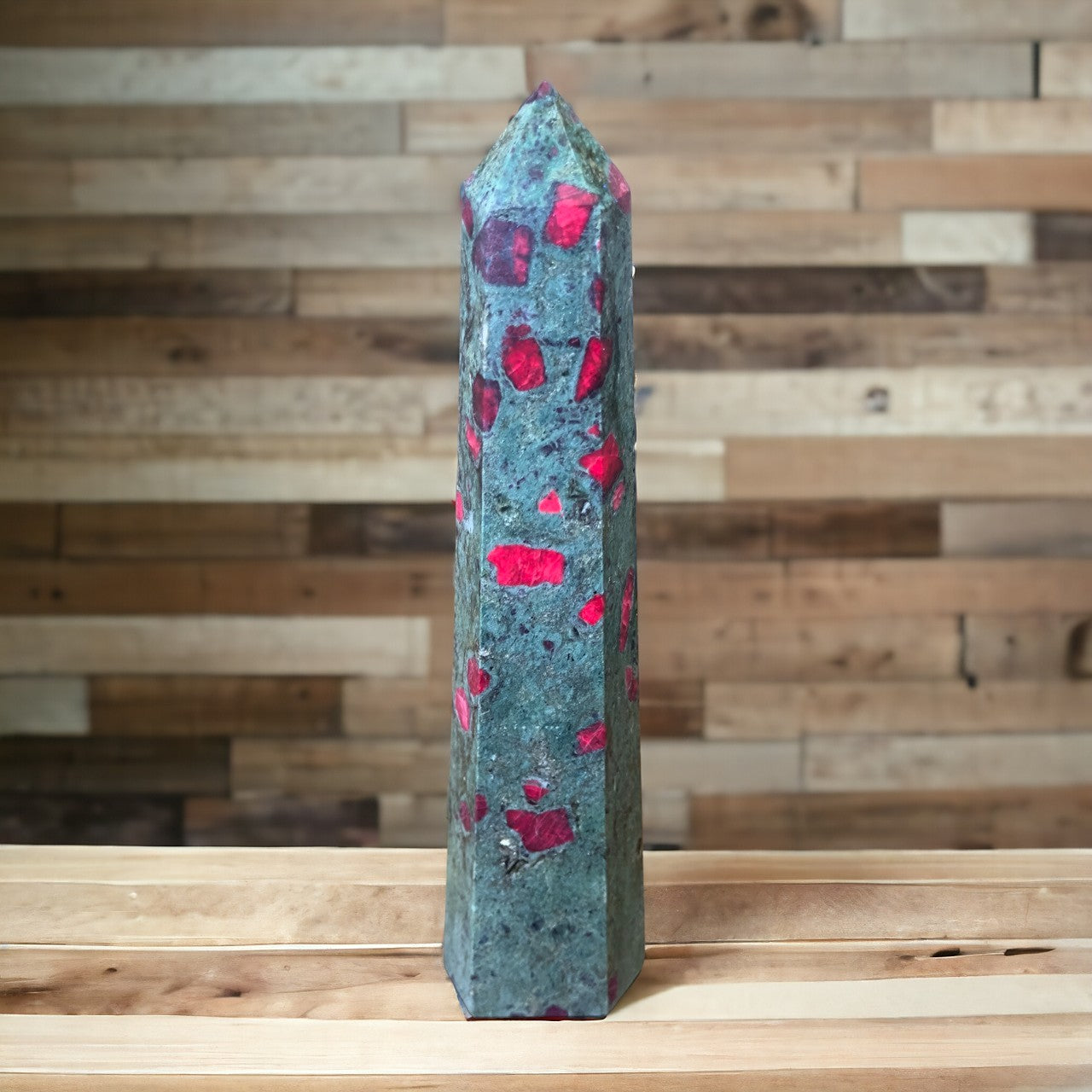 Ruby Fuchsite Tower | 236g – Crystals by Sisters