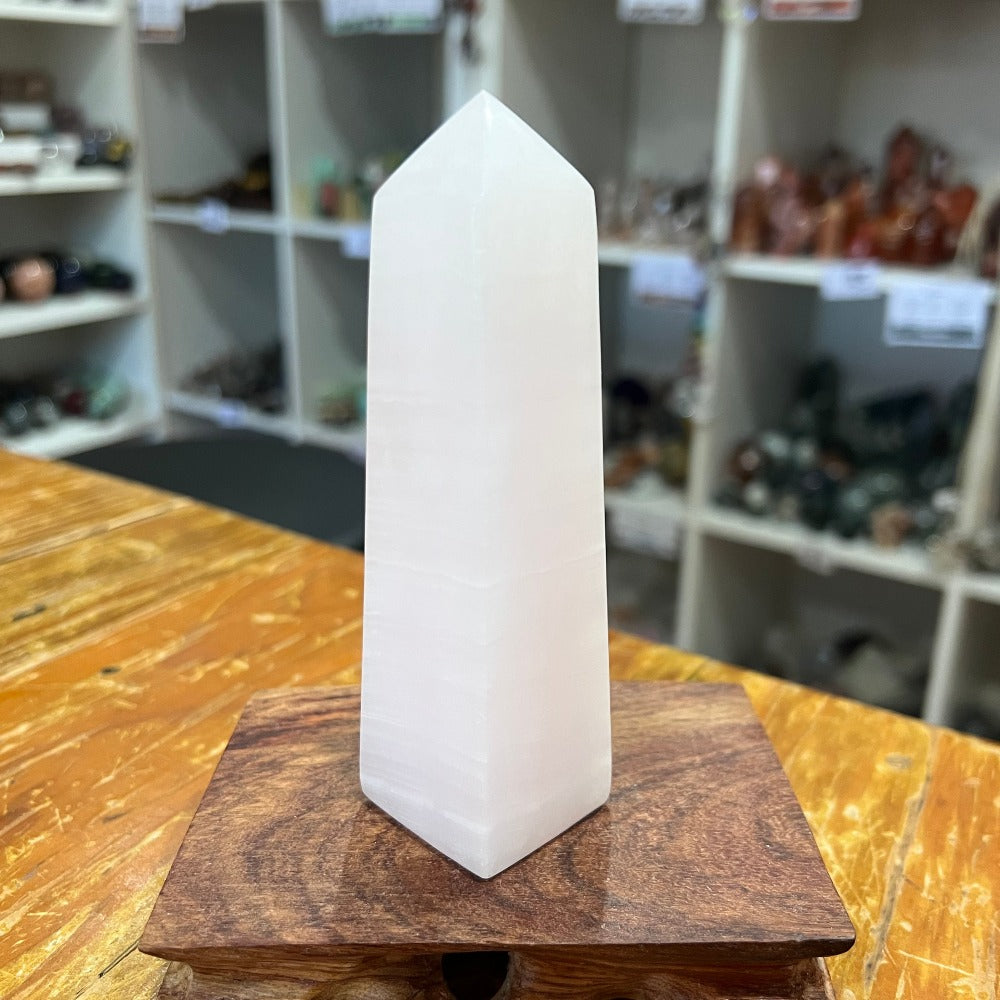 Pink Mangano Calcite Tower – Crystals by Sisters