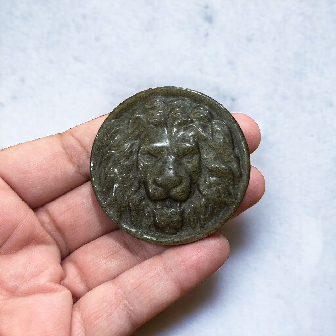 Gold Obsidian Lion Coin – Crystals by Sisters