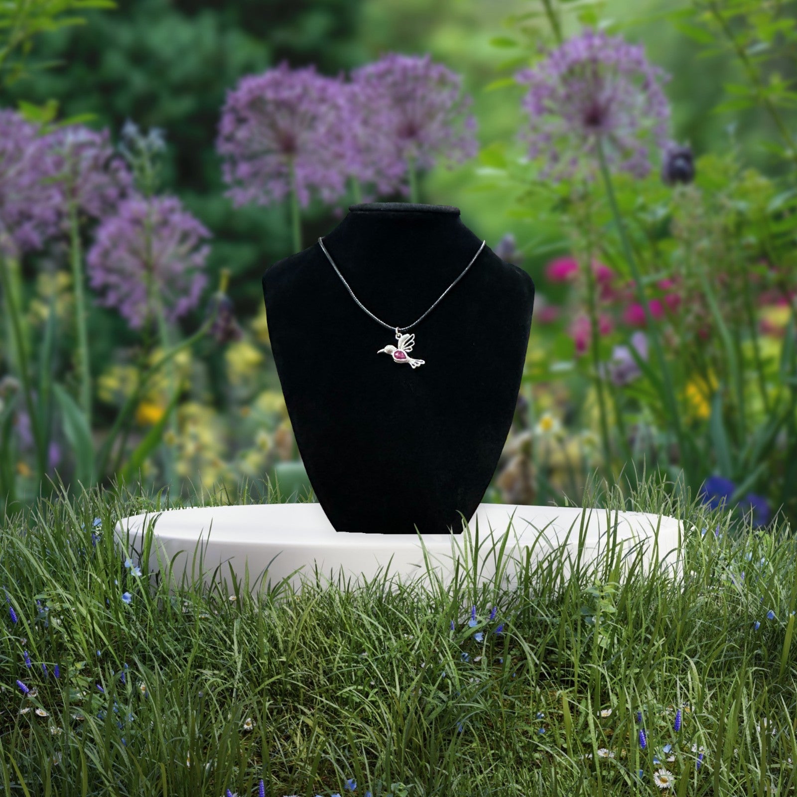 Ruby Hummingbird Pendant – Crystals by Sisters